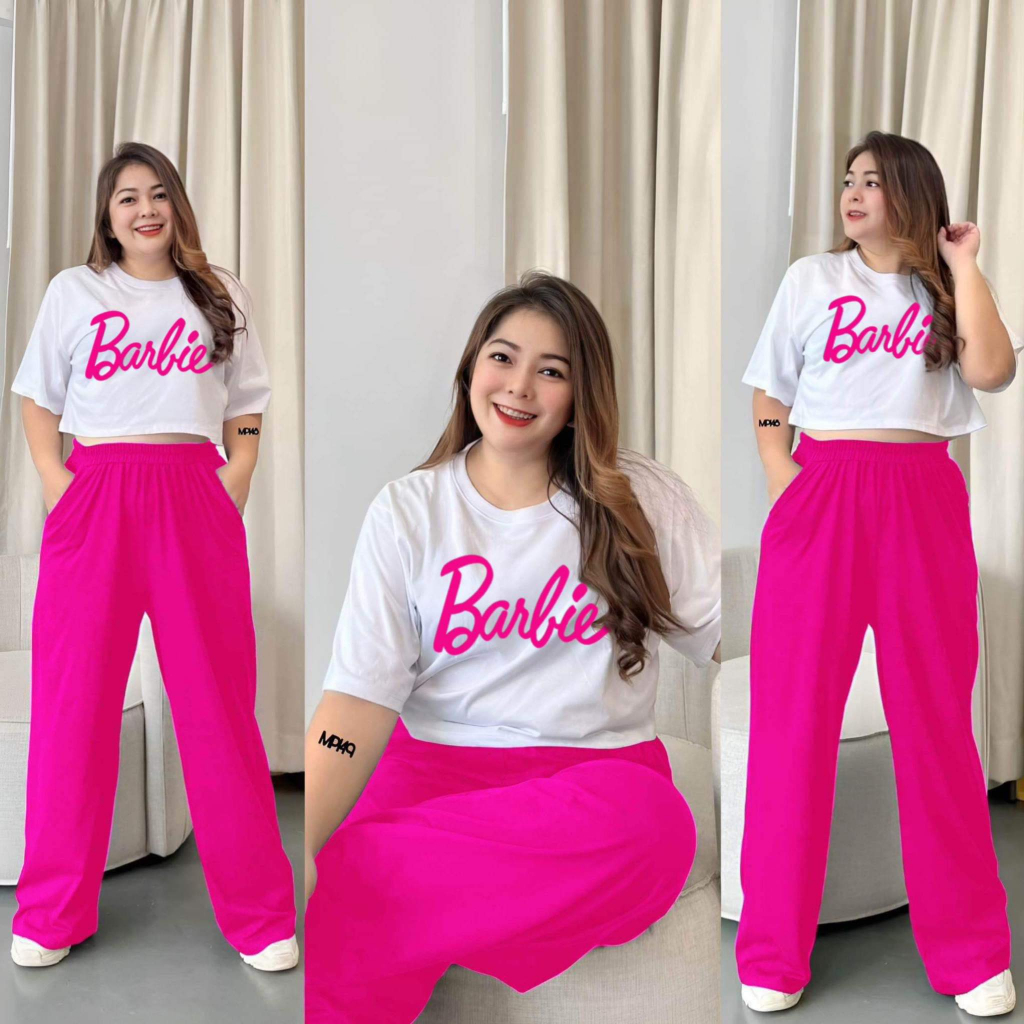 Plus Size Barbie Inspired Coordinates Trendy in wide leg pants with ...