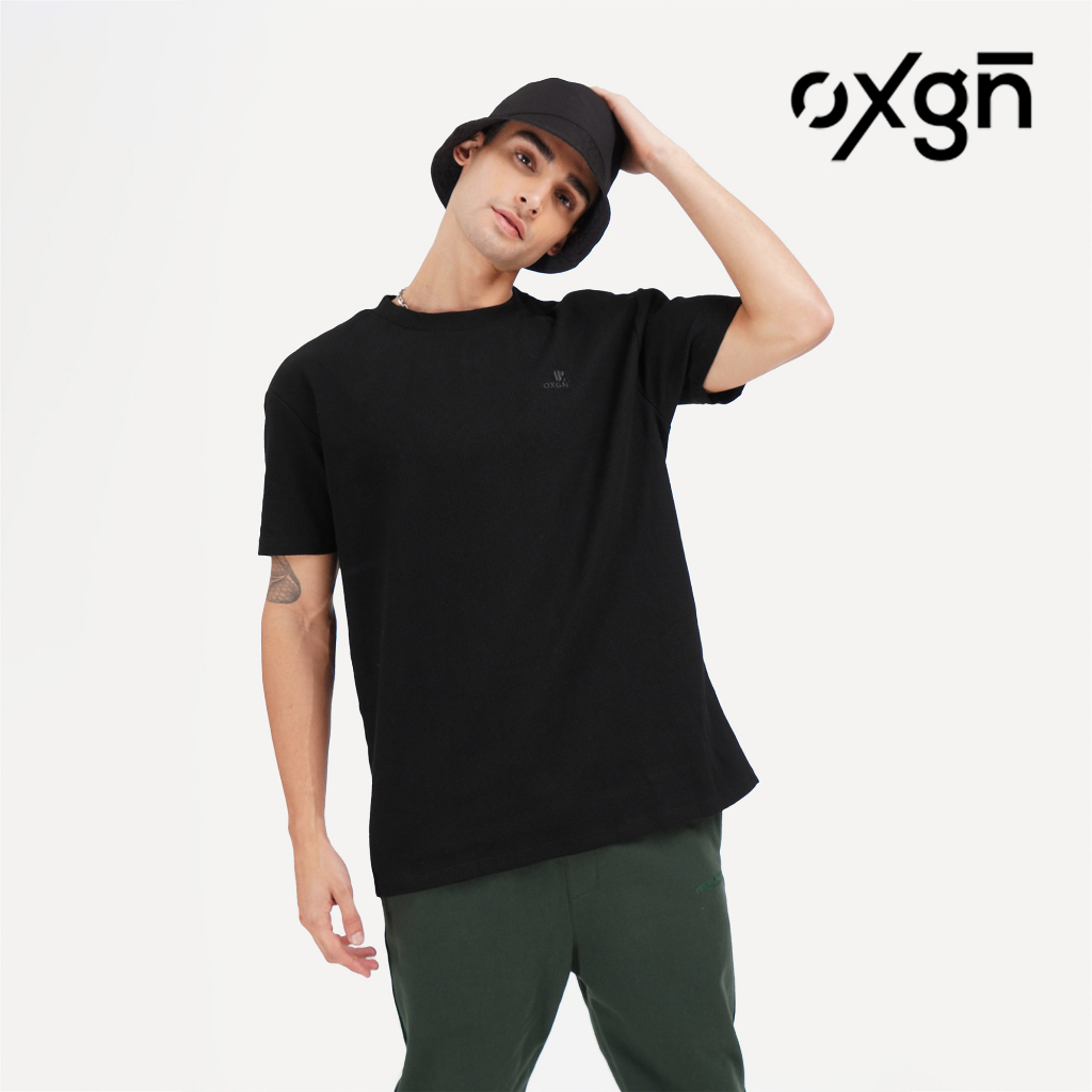OXGN Generations Waffle Knit Unisex Textured Korean Basic T-Shirt For ...
