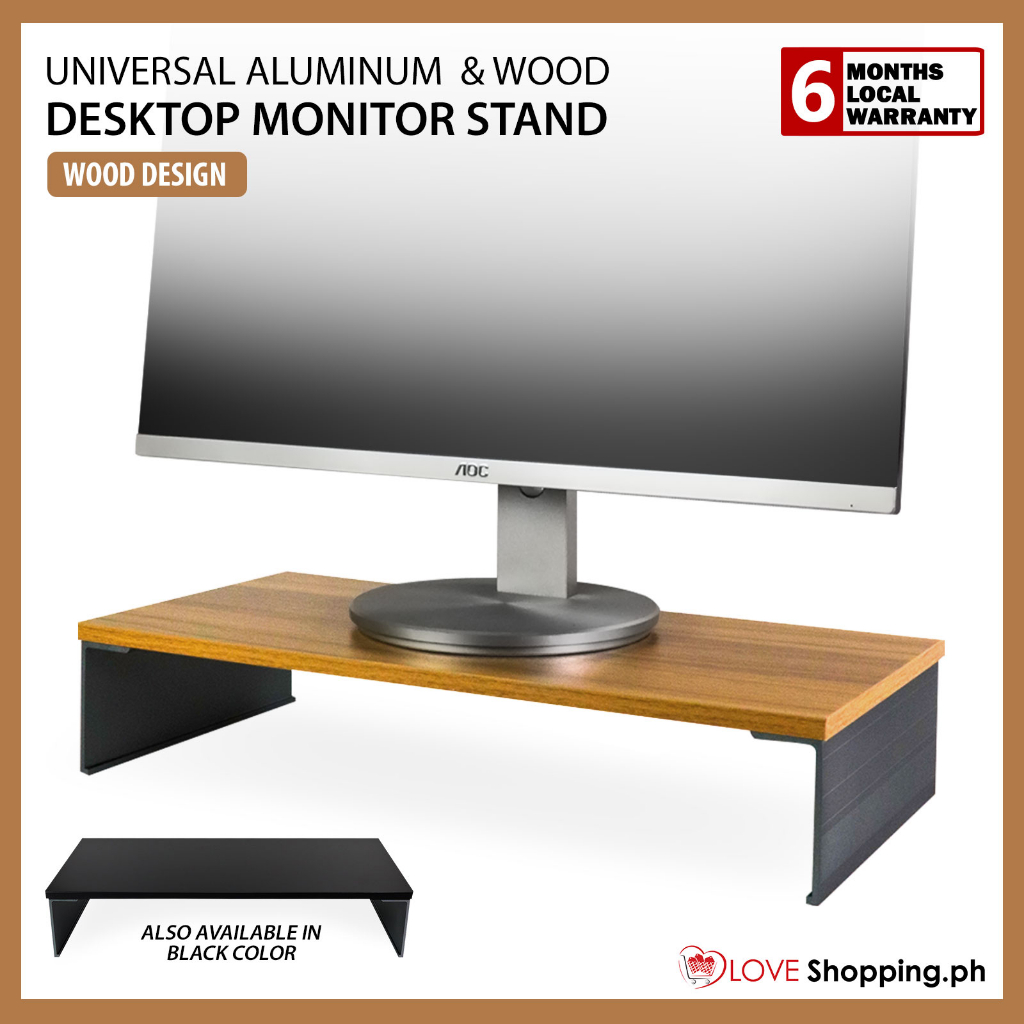 UPERGO Universal Aluminum and Wood Desktop Monitor Stand Laptop Riser ...