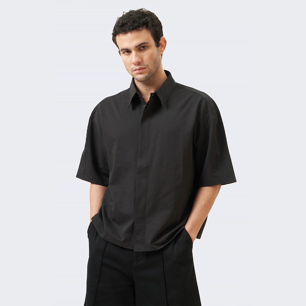 BOCU Textured Hidden Placket Shirt For Men | Shopee Philippines
