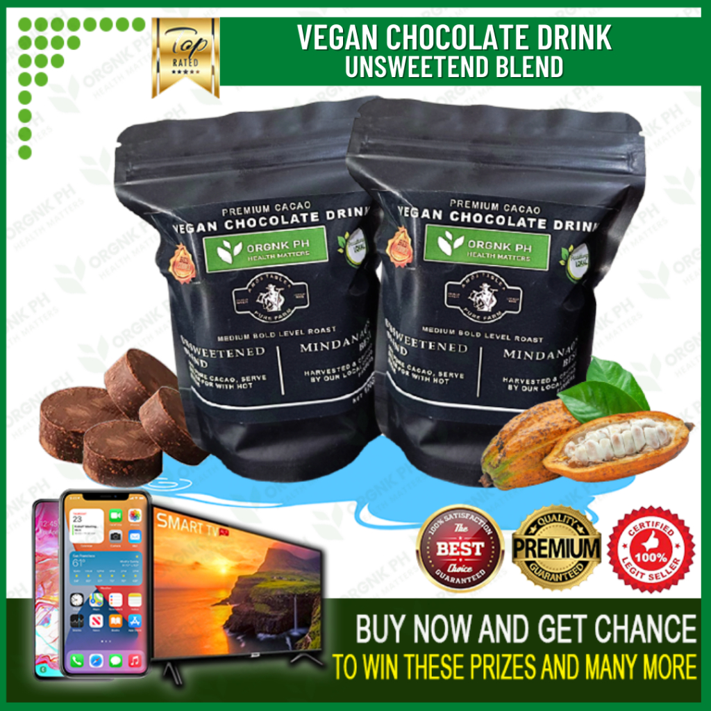ORGNKPH Organic Pure Cacao Vegan Chocolate Drink Unsweetened Blend ...