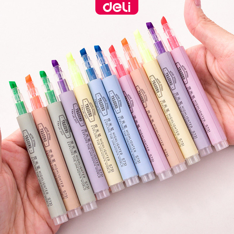 Deli 6 Color Highlighter Pen Pastel Marker Set Painting Student ...