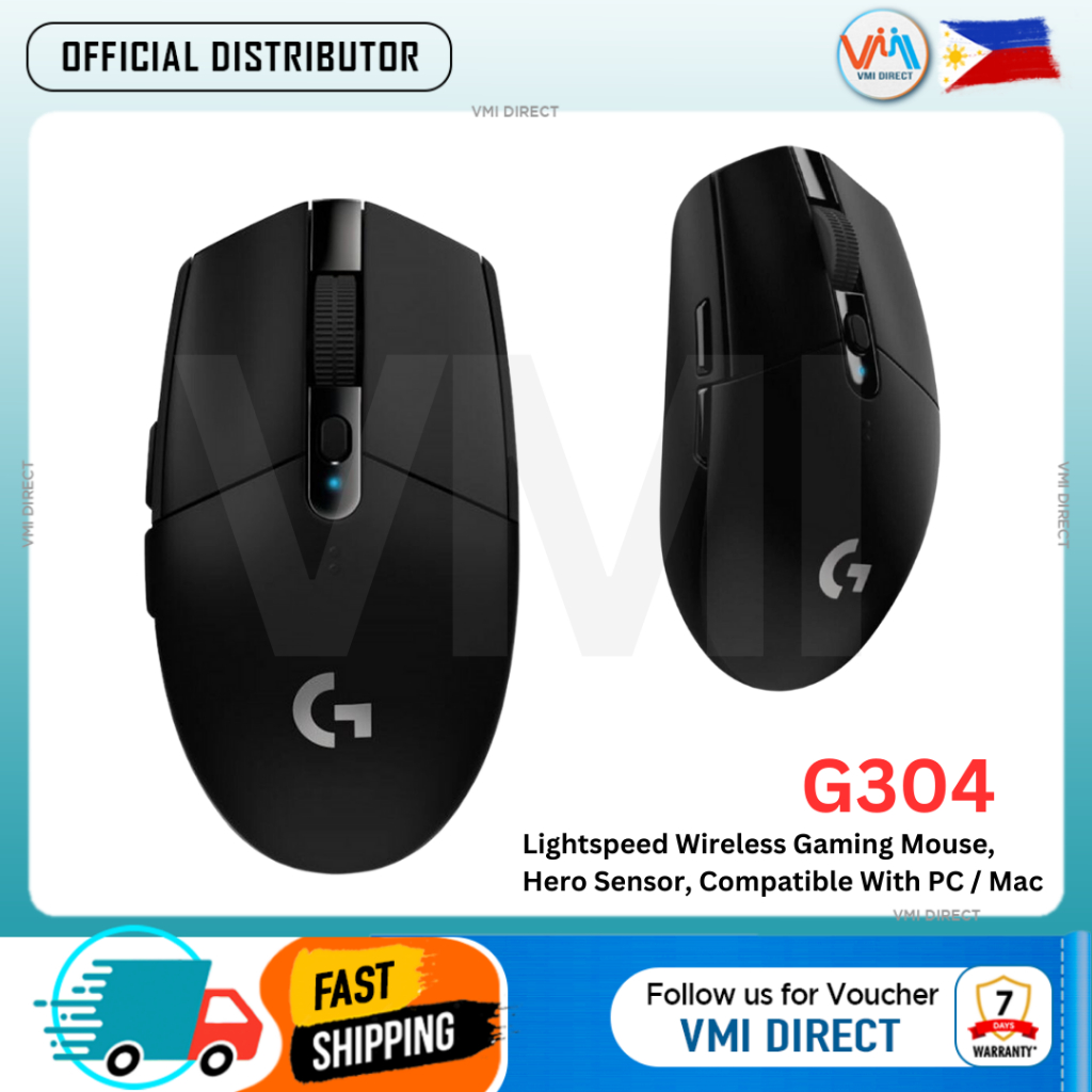 G304 Lightspeed Wireless Gaming Mouse, Hero Sensor, Compatible with PC ...