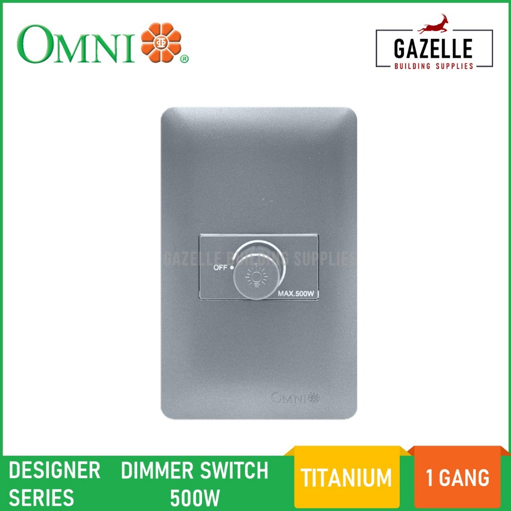 Omni Designer Series Dimmer Switch 500W 1 Gang - Ivory / Brass ...