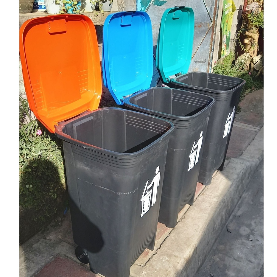 (#2100) 80L OROCAN Trash bin Trash Can with Wheels and lock basurahan ... (#2100) 80L OROCAN Trash bin Trash Can with Wheels and lock basurahan ...