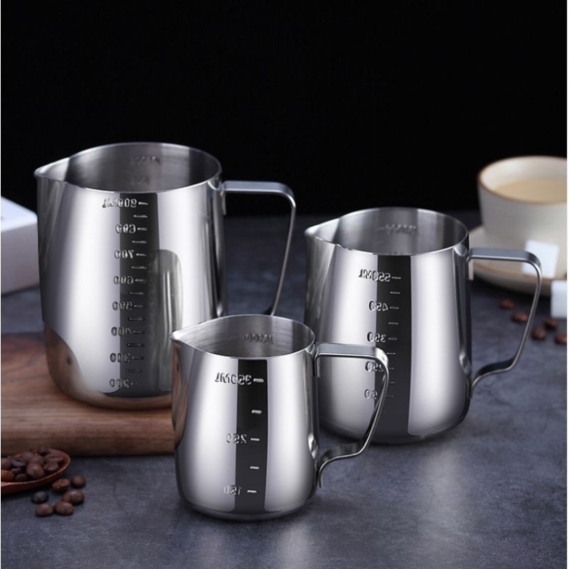 Measuring Cup Beaker Stainless Steel with Handle Frothing Pitcher ...