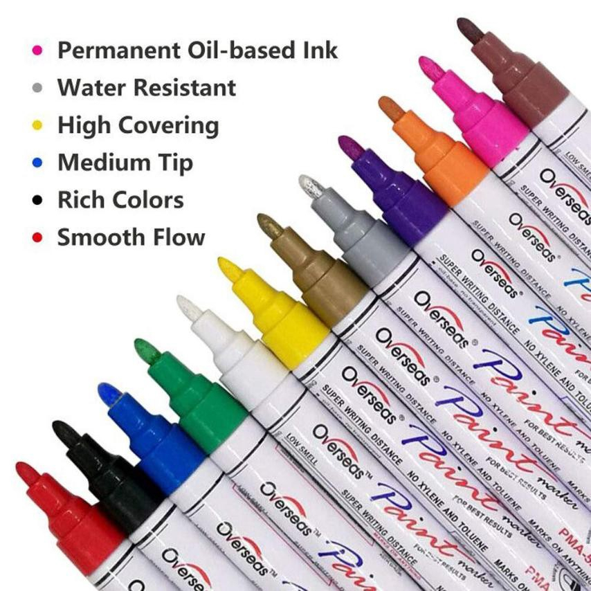Tire Paint Marker Permanent Waterproof 12 Colors to Choose from Car ...
