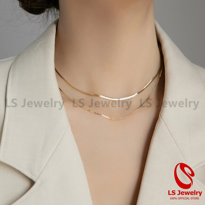 LS jewelry 18k saudi gold stainless steel chain Hypoallergenic necklace ...