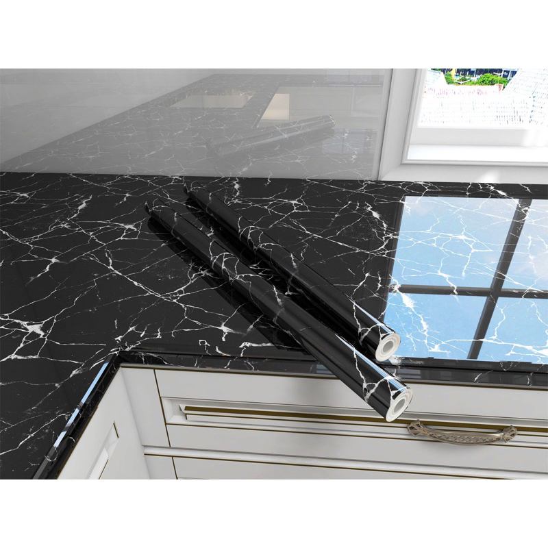 Marble Kitchen decorate Wallpaper Waterproof and Oil proof Stickers thickening Table sticker ...