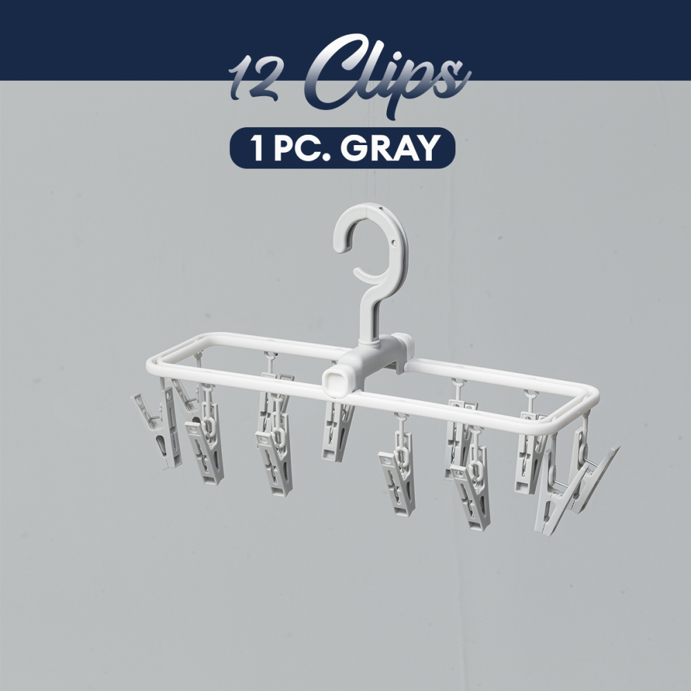 Activebae Laundry 12 Clips Folding Clothes Hanger Rotating Hook Socks ...