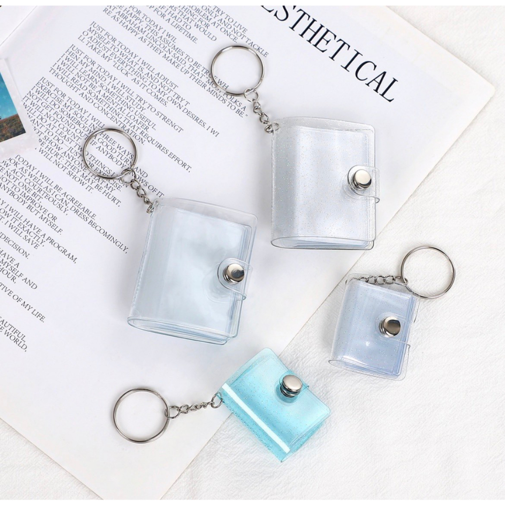 Mini Photo Album Cute Keychain Krop Photocards Holder Transparent ...