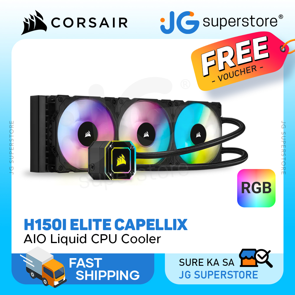 CORSAIR H150i Elite Capellix All-in-One Liquid CPU Cooler w/3xML120 ...