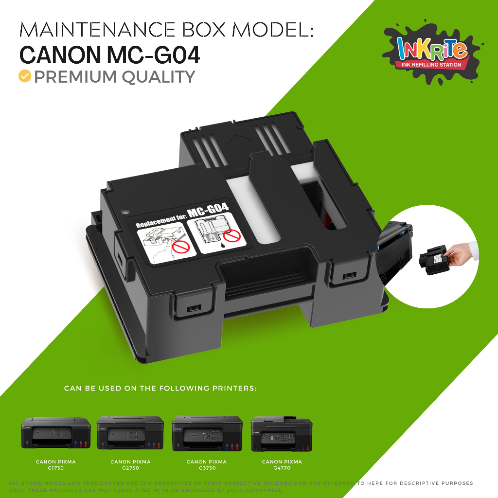 Inkrite MC-G04 Maintenance Box for Canon Pixma G1730 G2730 G3730 G4770 | Shopee Philippines
