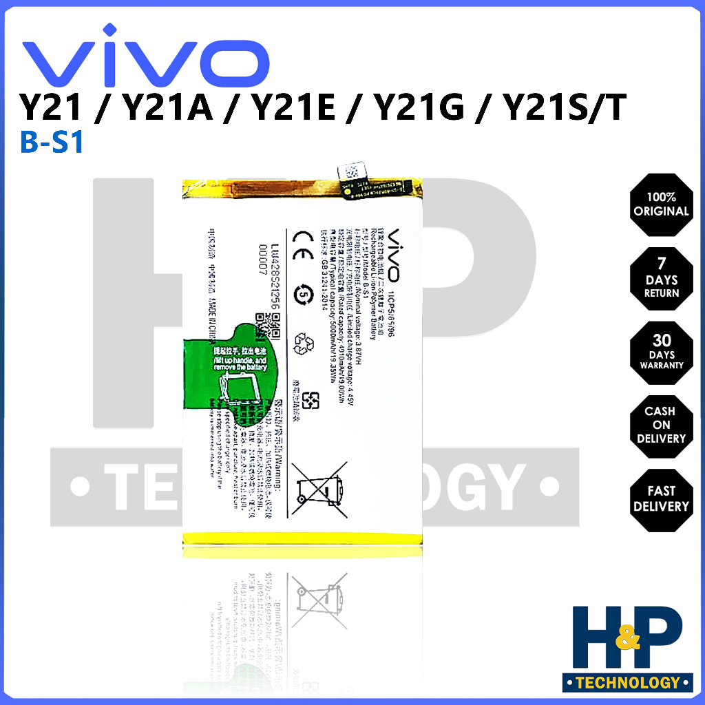 B-S1 Battery Vivo Y21 / Y21A / Y21E / Y21G / Y21S / Y21T | Shopee ...