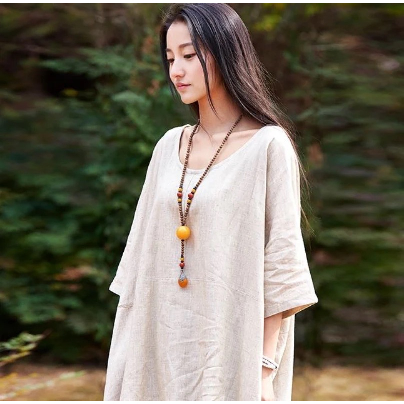 women's long necklace wooden bead necklace | Shopee Philippines
