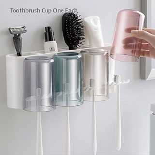 Ecoco Toothbrush Holder Wall Mounted Toothpaste Dispenser Squeezer ...