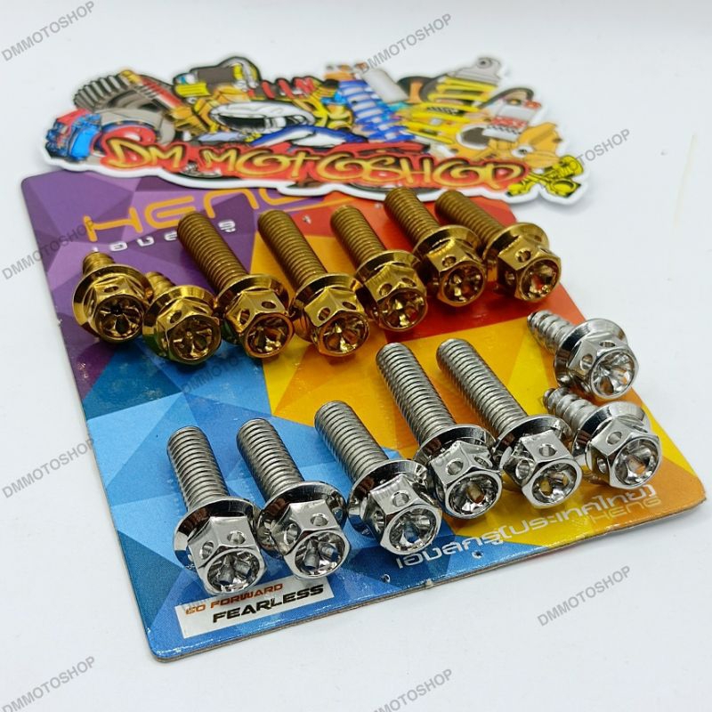 Heng Gold White Bolt Fan Cover Bolt Magneto Gold Bolt Set for Honda ...