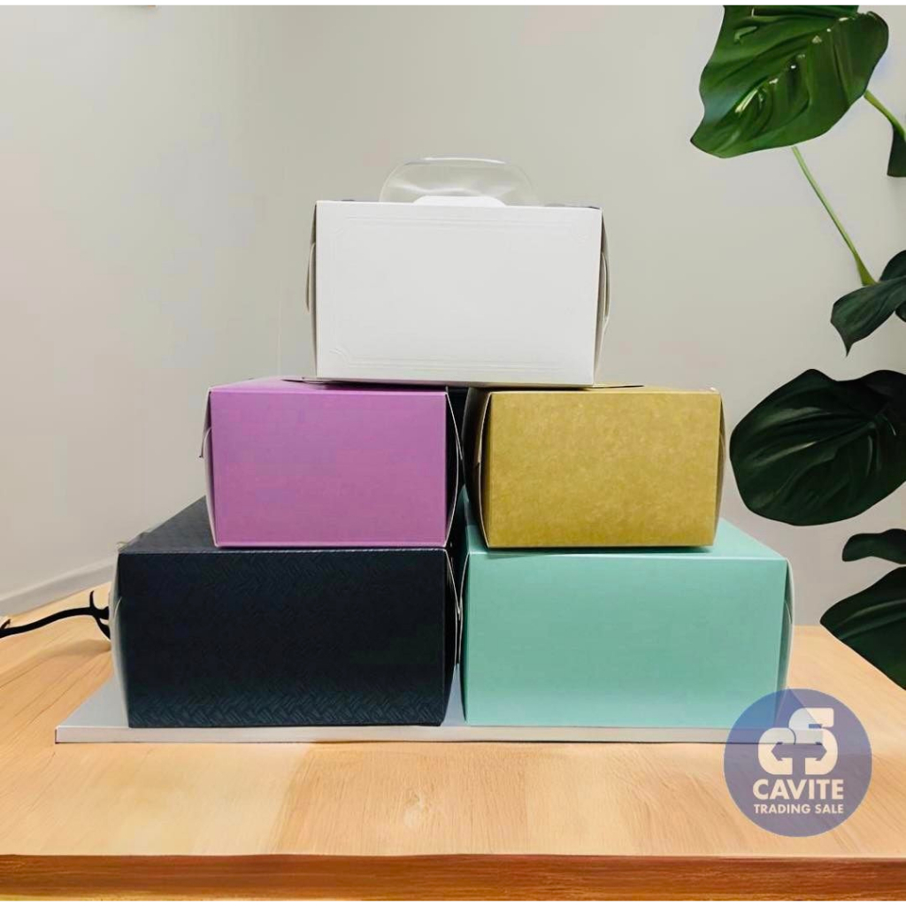 5pcs/set of PREMIUM PLAIN NO PRINT CAKE BOX WITH HANDLE FREE BOARD ...