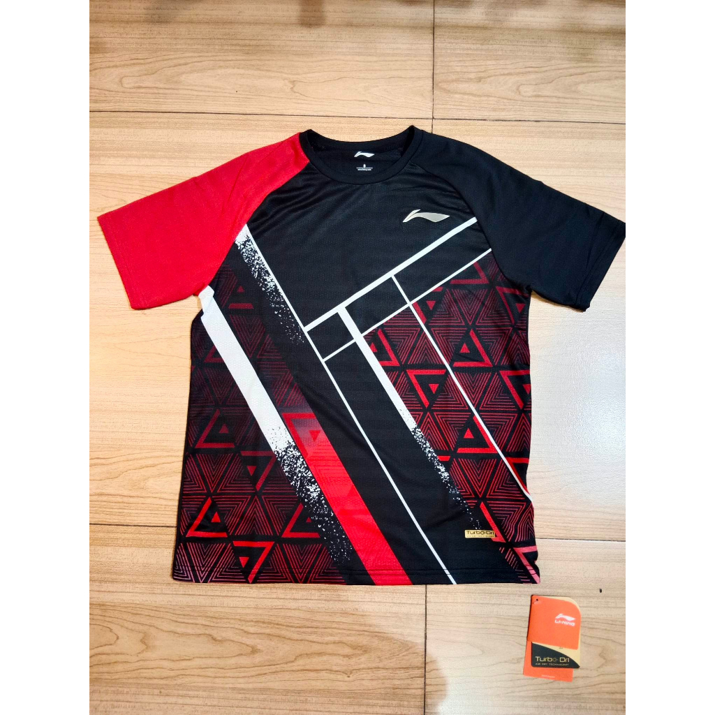 LINING APPAREL ATSSA01 1 ( DRI-FIT BLACK / RED ) | Shopee Philippines