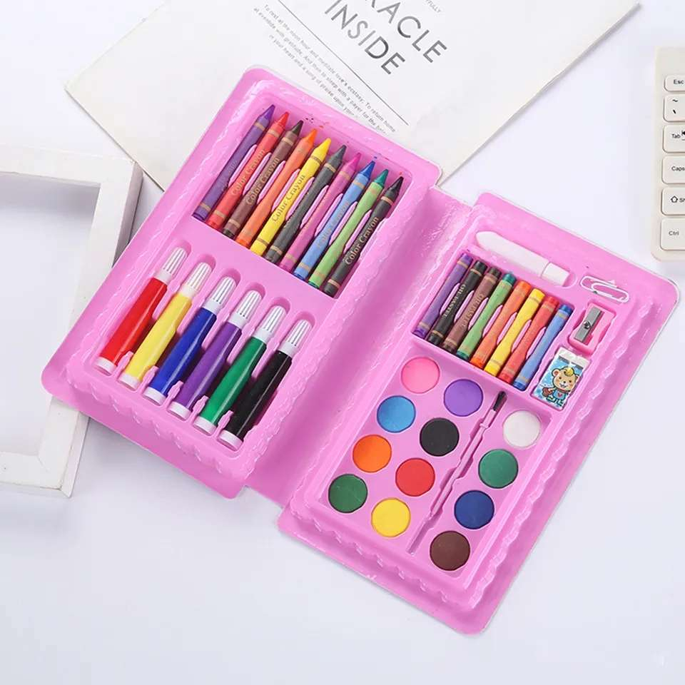 Coloring Set 42pcs Children Art Painting Set Watercolor Pencil Crayon ...