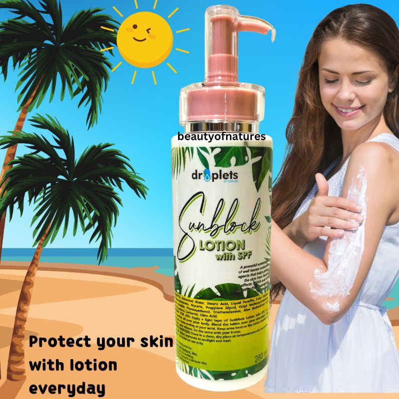Sunblock Lotion by droplets (280ml) | Shopee Philippines