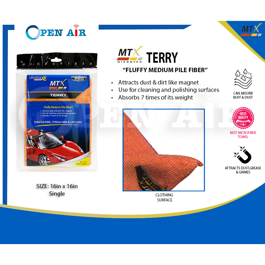 Microtex MTX TERRY Car Care Microfiber Cloth Single | Shopee Philippines