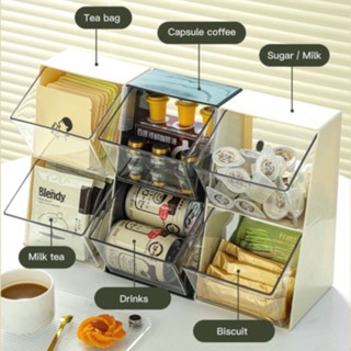 Sunlife Coffee Storage Box Acrylic Tea Bag Organizer Rack Desktop Tea ...