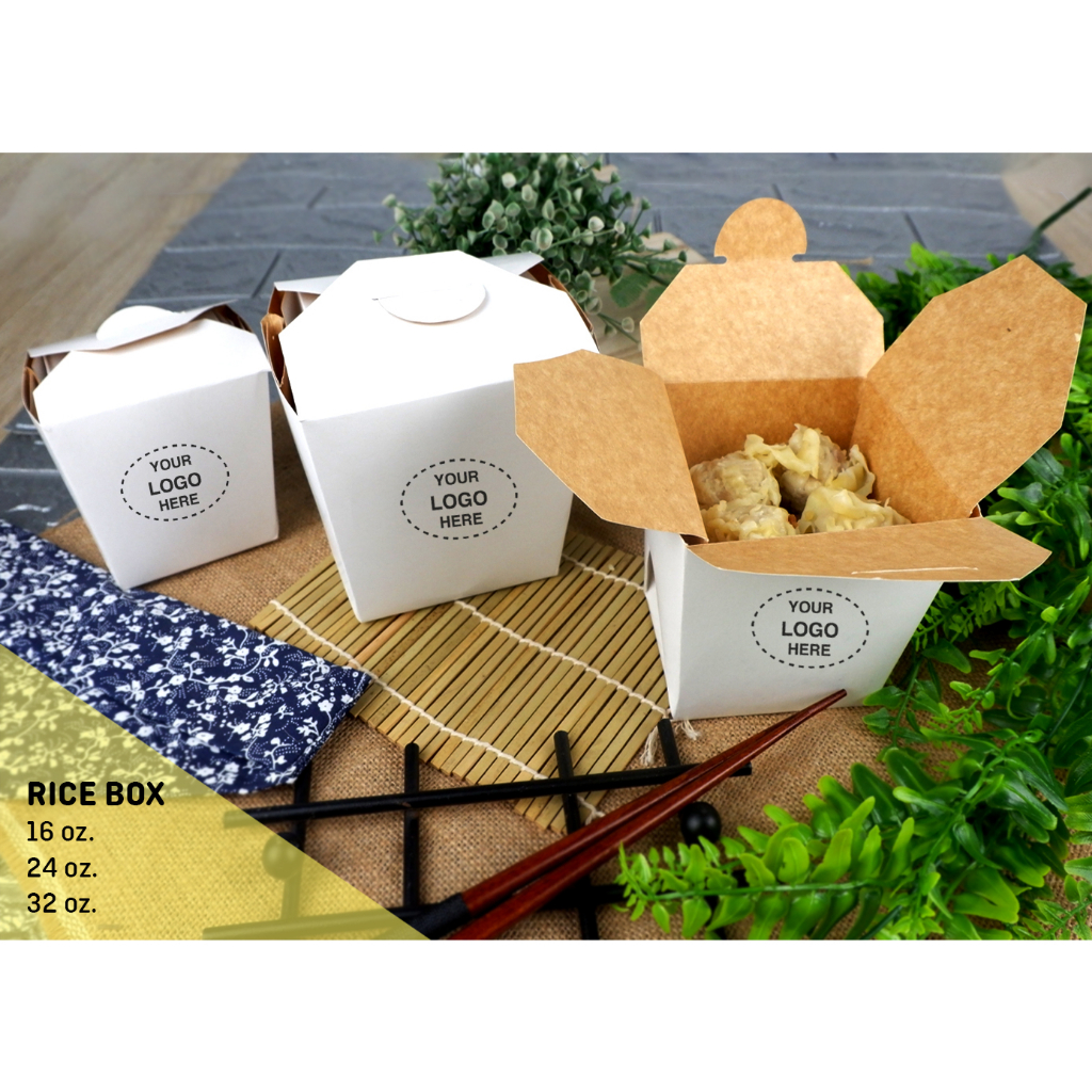 RICE IN A BOX / TAKEOUT BOX / NOODLES BUCKET 32OZ | Shopee Philippines