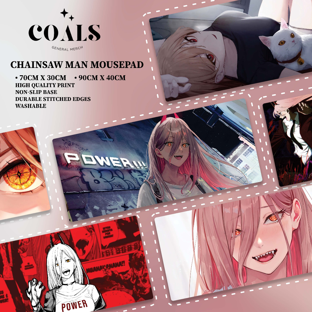 Chainsaw Man Power Extended Mousepad | Large Gaming Deskmat | Shopee ...