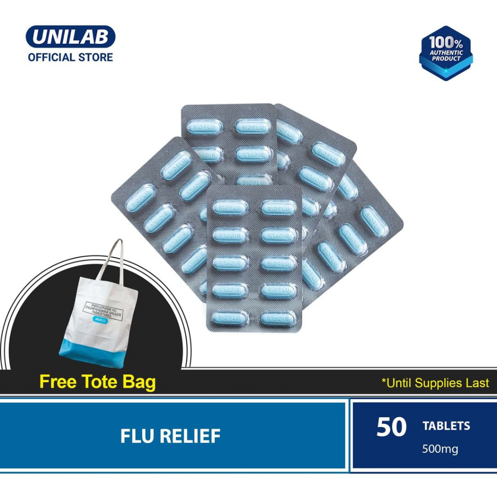 Unilab Bioflu 50 Tablets - Relief of Flu and other symptoms like Fever ...