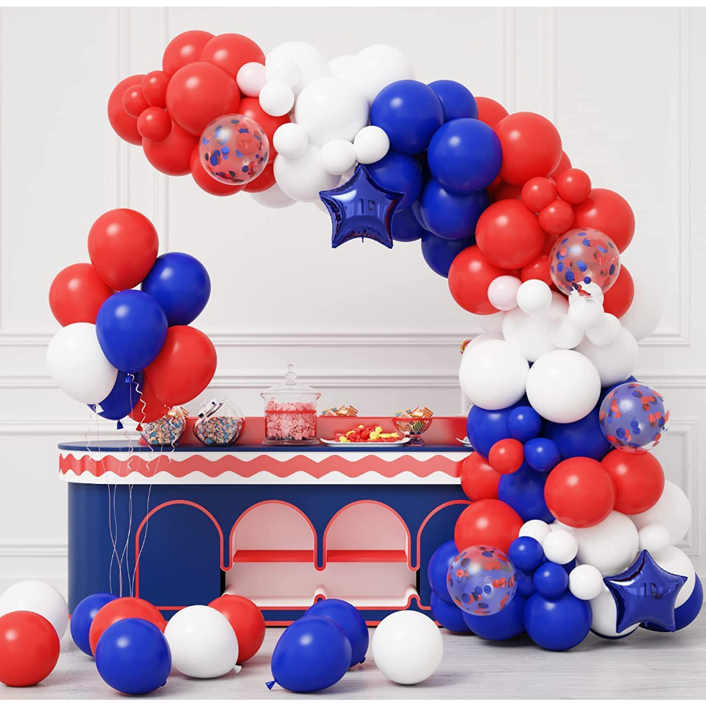 Manila in stock-Red and Blue Balloon Arch Kit, White Blue and Red ...