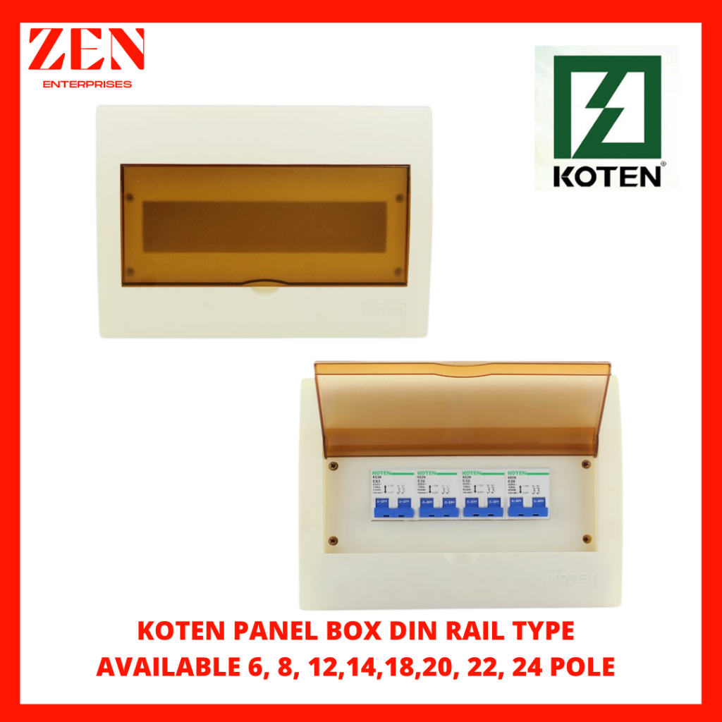 Original KOTEN Din Rail Panel Board with Grounding 6, 8 ,12, 14, 18, 20 ...