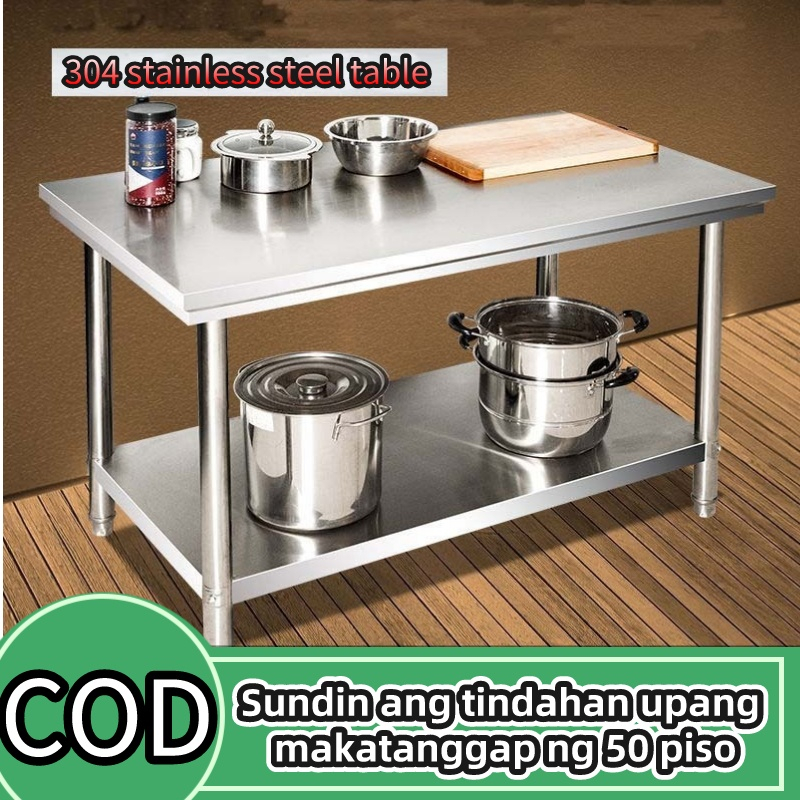 CHKUI Stainless table metal console table 304 double layer Stainless ...