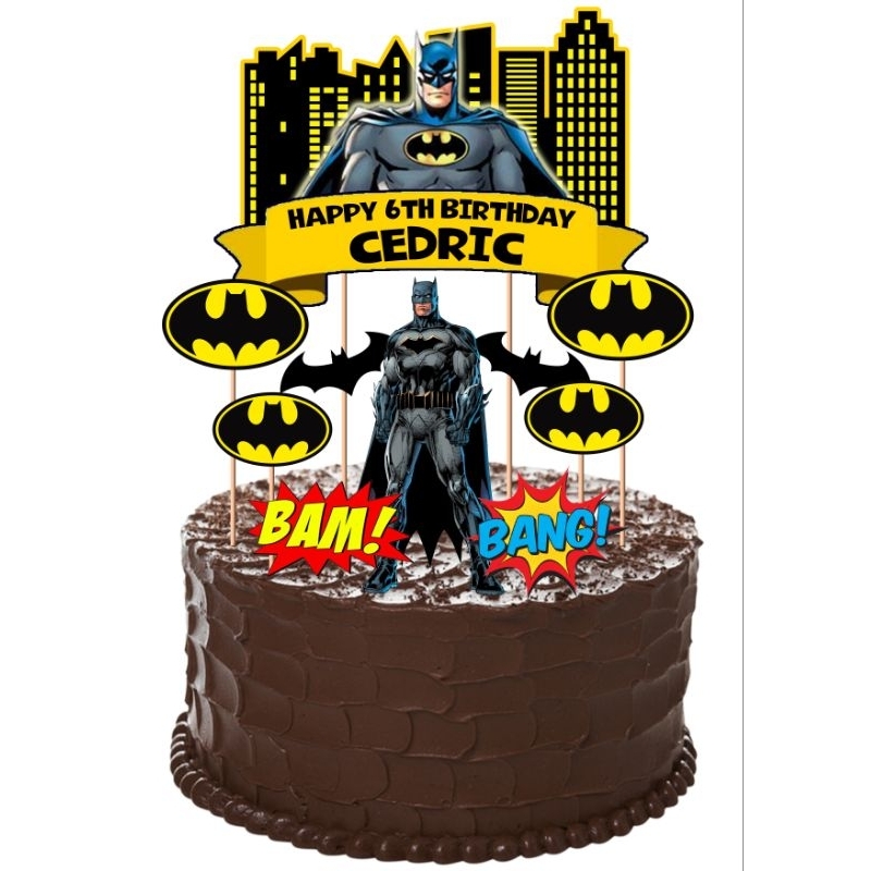 Batman theme customized cake topper | Shopee Philippines