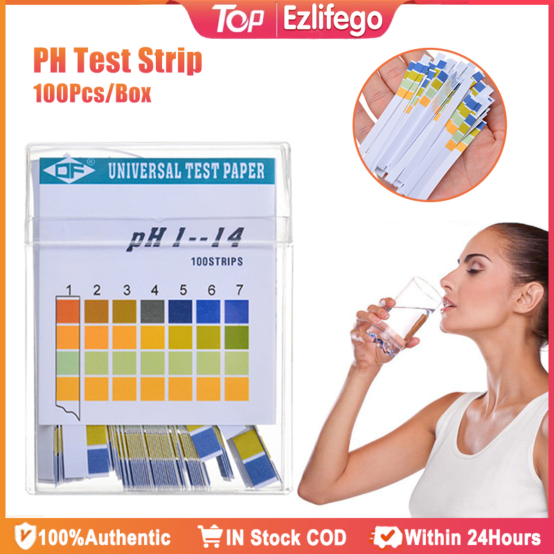100 Pcs/Box PH Test Paper Strips PH 0-14 for Saliva, Soap, Urine, Food ...