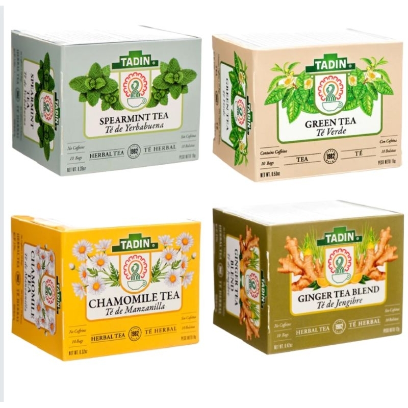 Tadin Tea Spearmint, Chamomile, Green Tea & Ginger 10 tea bags | Shopee ...
