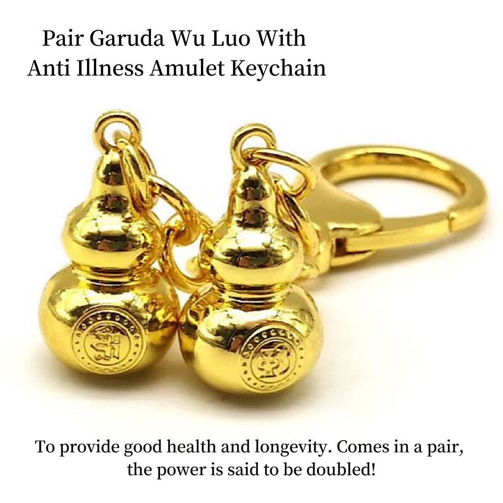 Fengshui Pair Garuda Wu Luo With Anti Illness Amulet Keychain | Shopee ...