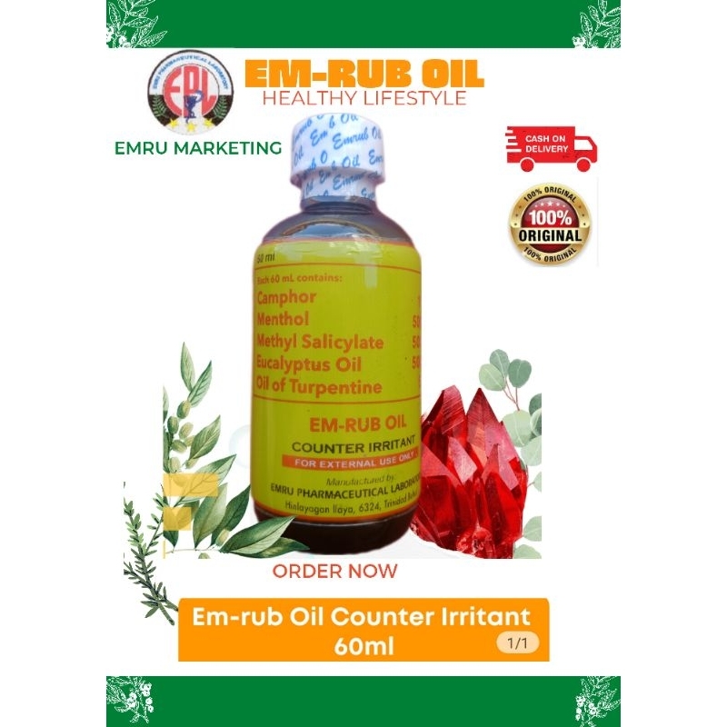EM-RUB OIL EMRUB COUNTER IRRITANT LINIMENT 60ml P99 ONLY Musclepain ...