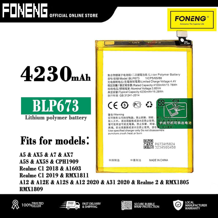 Foneng OPPO Series Battery A37 A71 A57 A83 A3S A52 A5 2020 A53 A54 ...