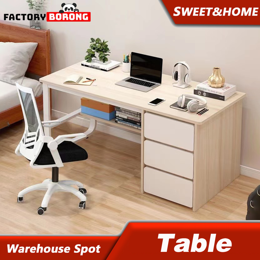 *READY STOCK* 120CM Computer Table with Drawer Study Desk with Shelf ...