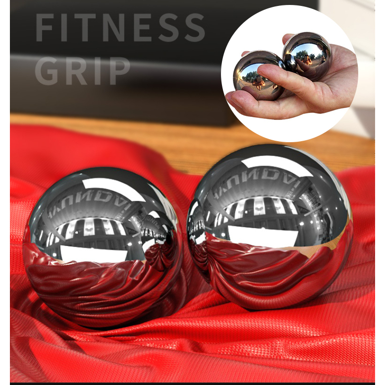 2pcs Fitness Steel Ball Baoding Iron Ball Rehabilitation Solid Handball ...
