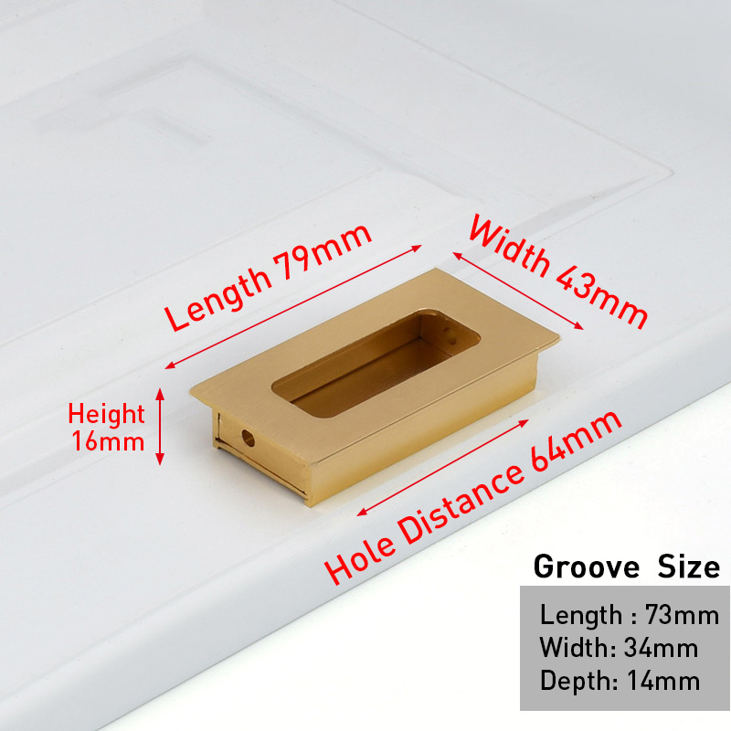 Aluminum Alloy Embed Handles Recessed Flush Handle Hidden Cabinet ...