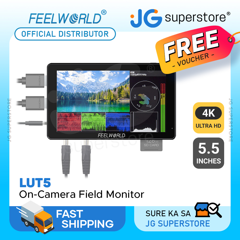 Feelworld LUT5 5.5" Touchscreen DSLR On-Camera Field Monitor 4K Ultra ...