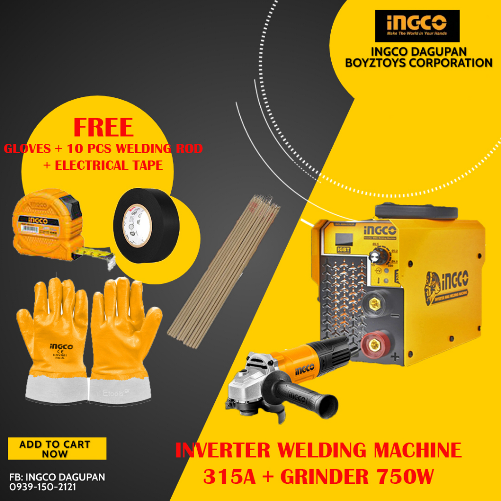 INGCO INVERTER WELDING MACHINES 315A & 350A + INGCO FLUX CORD ARC ...