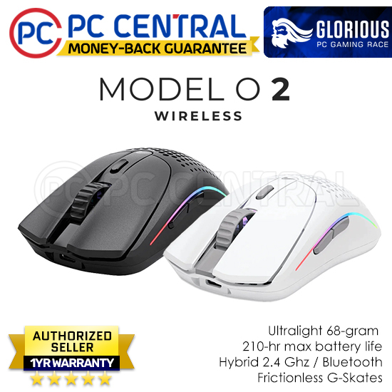 Glorious Model O 2 Wireless RGB Gaming Mouse [ BLACK / WHITE ] (PC ...
