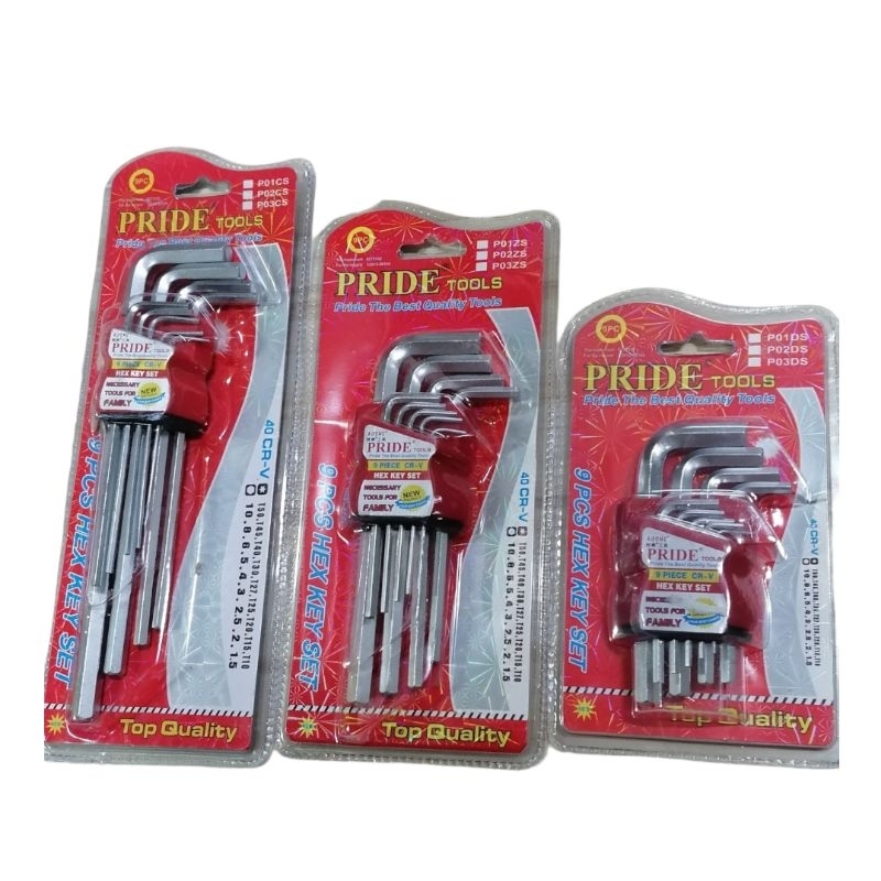 9 PIECE ALLEN WRENCH FLAT HEX KEY SET | Shopee Philippines