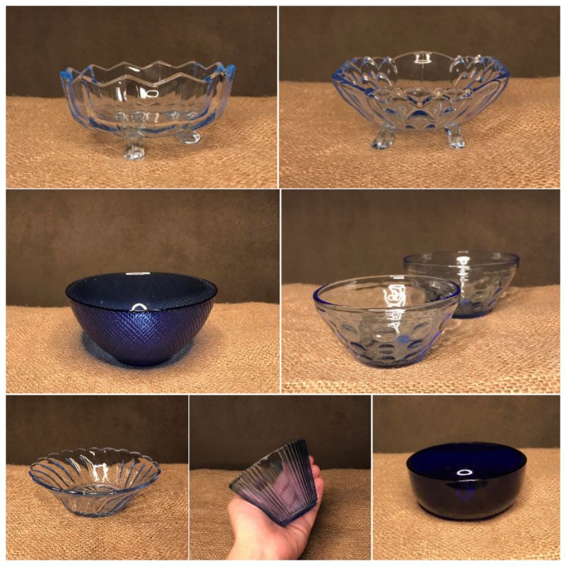 Assorted Blue Glass Bowls (sold per piece) | Shopee Philippines
