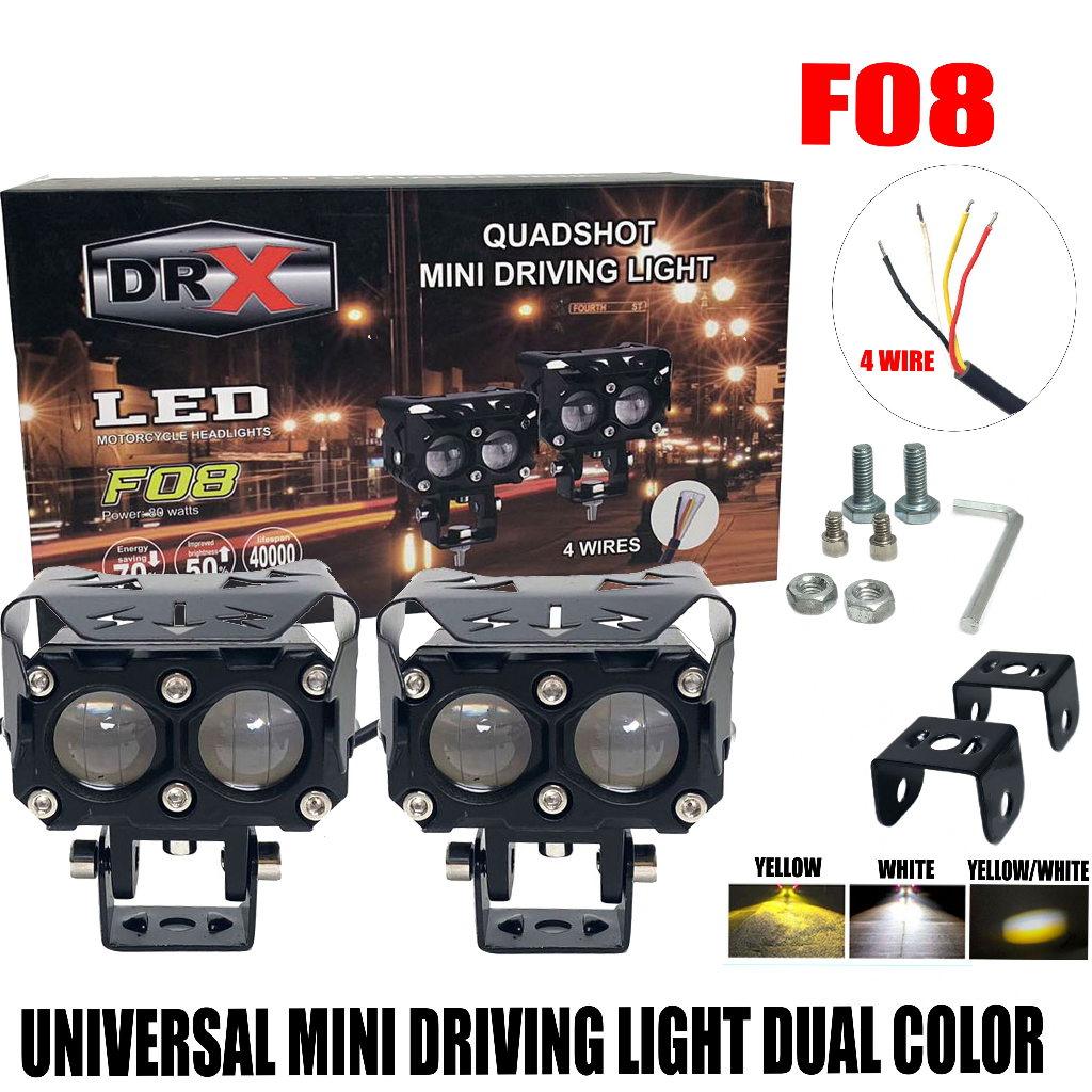 DRX F08 MINI DRIVING LIGHT DUAL COLOR COD | Shopee Philippines