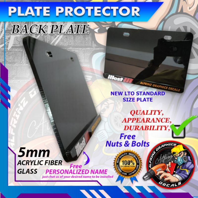 motorcycle plate protector 5mm thick acrylic fiber glass (new LTO ...