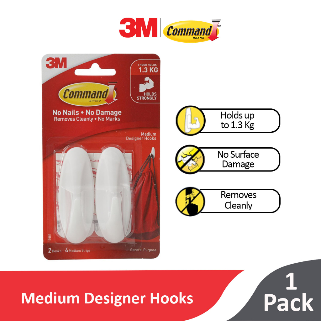 3M Command Medium Designer Hooks [MCOM17081] | Shopee Philippines